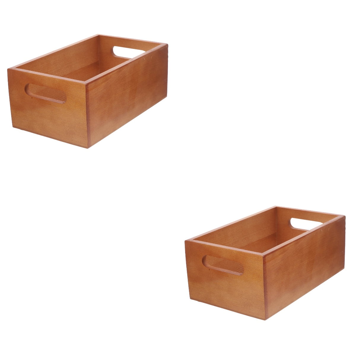 Set of 2 Wooden Storage Box Jewelry Tray Wood Tray Storage Container ...