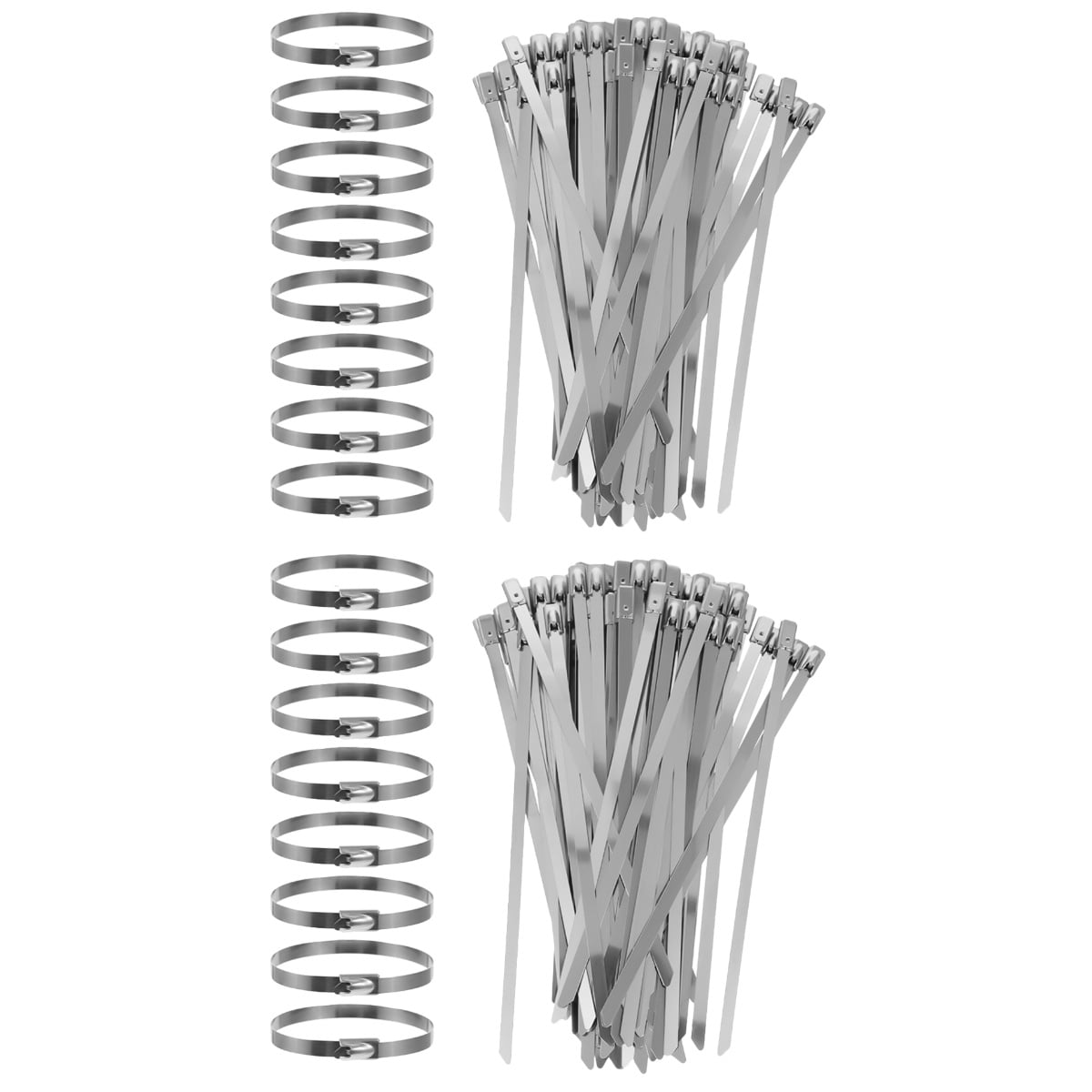 Set of 2 Zip Ties Heavy Duty Cord Straps Stainless Steel Cable Fence ...