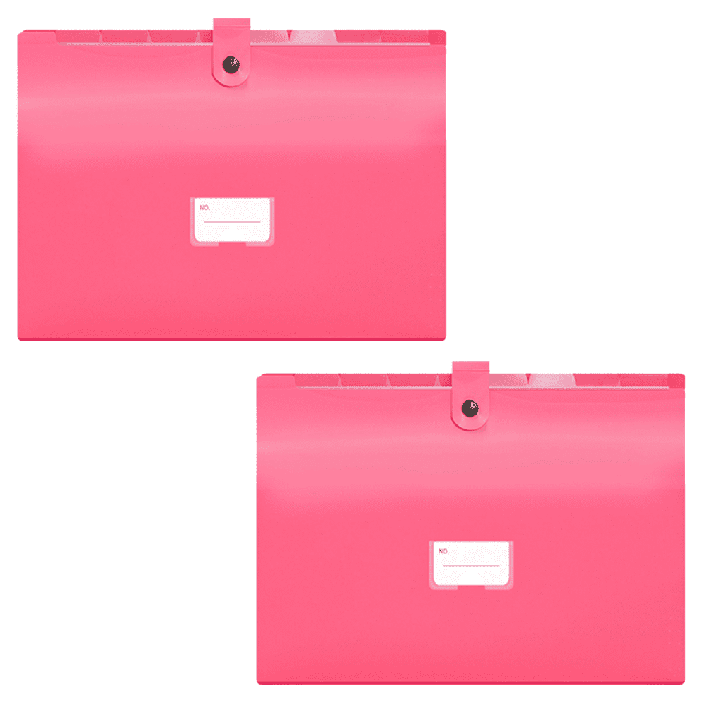 Set of 2 document folders, 9 Compartments, 32.5x25.5cm, Pink - Walmart.com