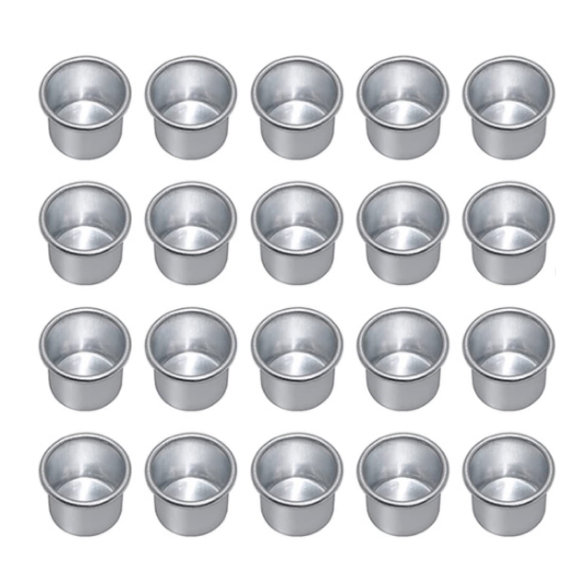 Set of 20 Aluminum Candle Holders for Stick Candles — Silver Cup ...