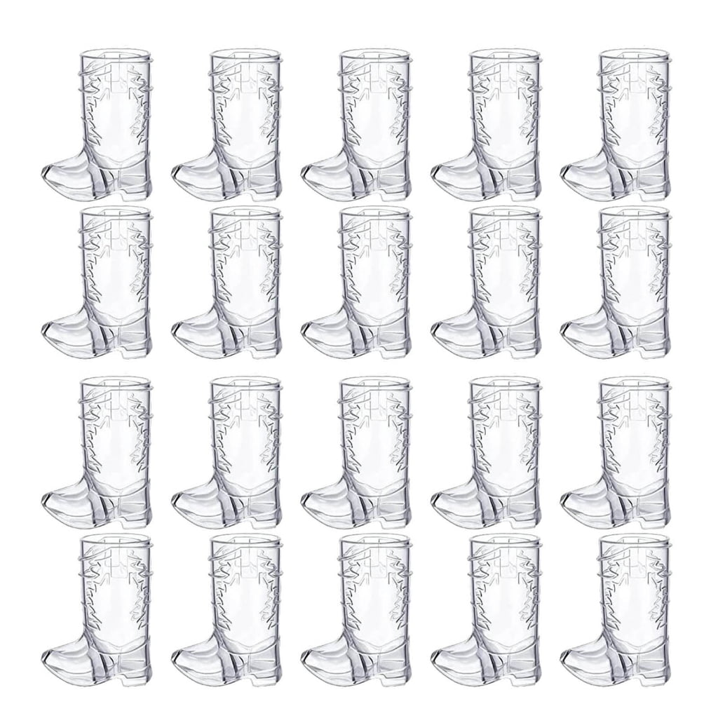 Set of 20 Cowboy Boot Shot Glasses Plastic Cup in Boot Shape Fun Party ...