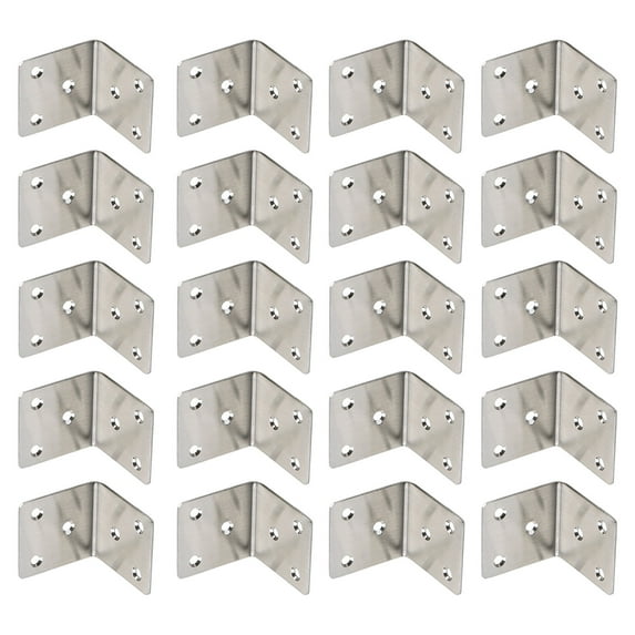 Set of 20 L Shape Brackets, Stainless Steel Heavy Duty Corner Brace ...