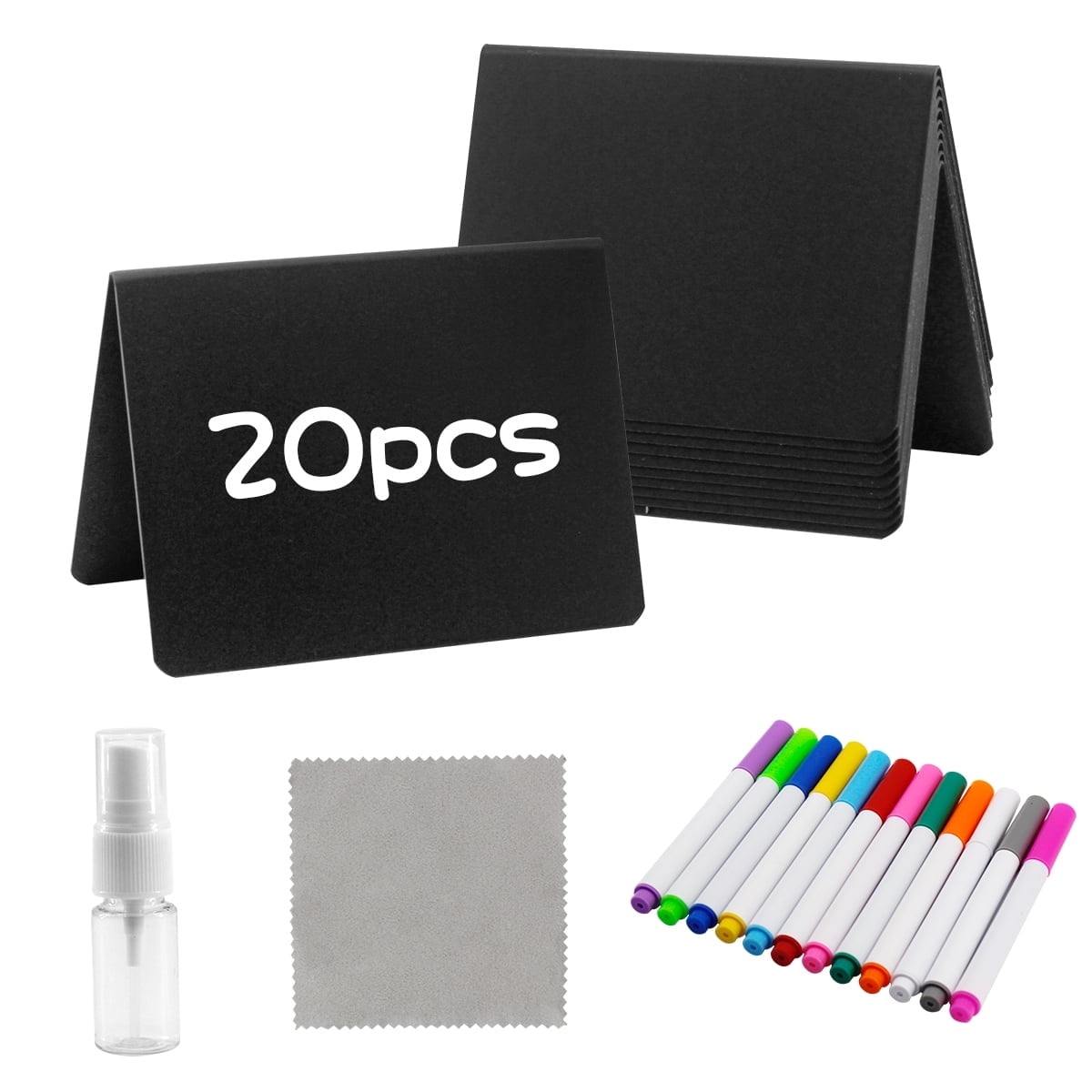 Set of 20 Mini Chalkboard Signs for Food, Party Buffets, Table Numbers ...