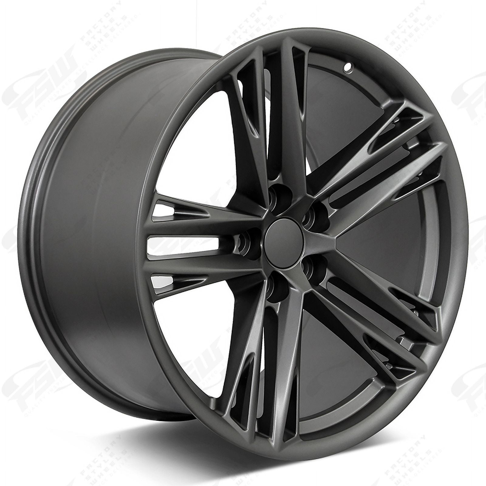 Set of 20" Staggered Satin Black ZL Split Style Wheels for Chevrolet ...