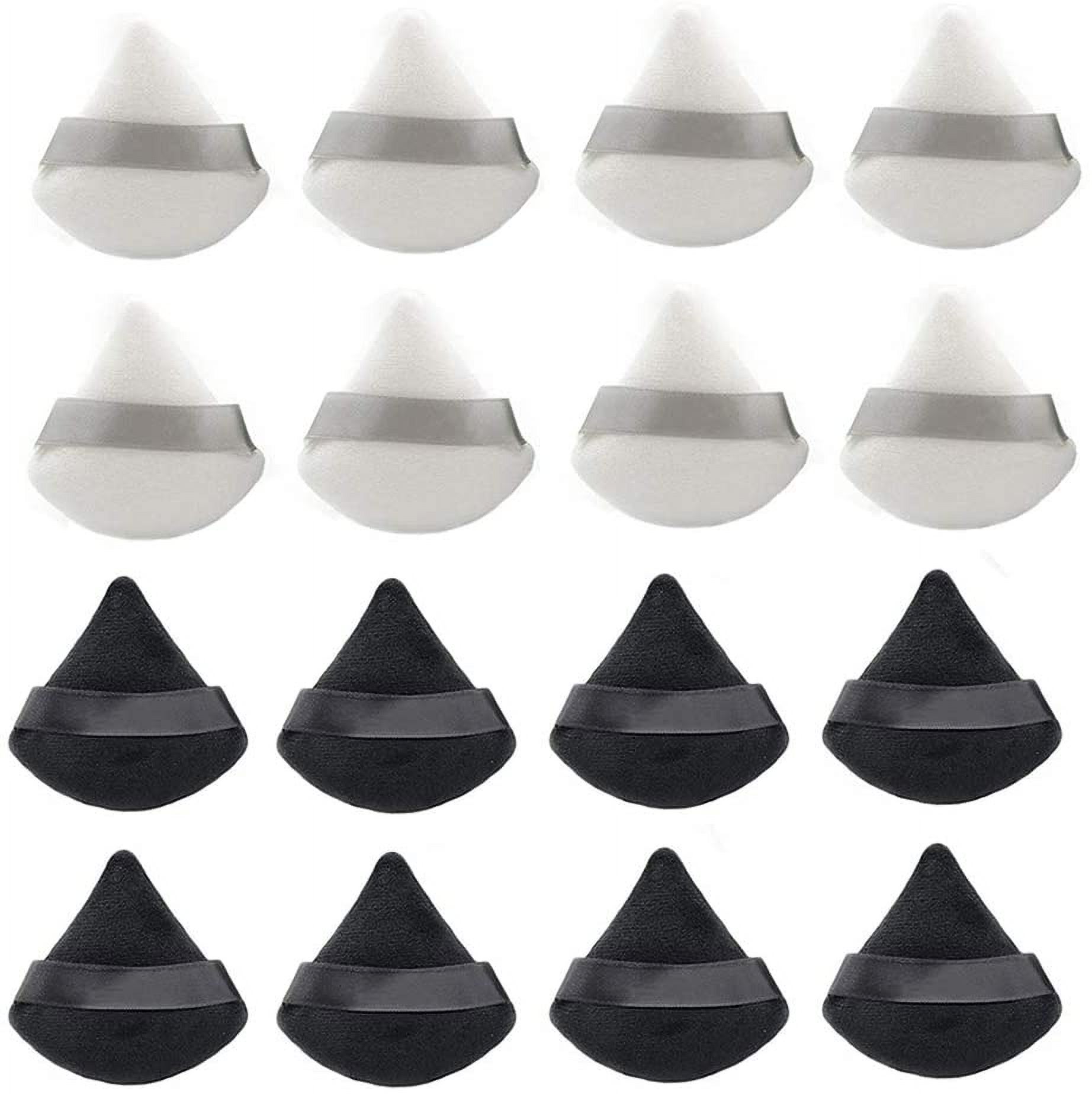 Set of 20 Triangle Velour Powder Puff with Ribbon Black and White Soft ...