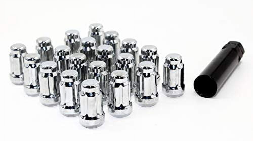 Set of 20 Veritek 12x1.5mm Chrome Spline Drive Tuner Lug Nuts w/Key 1. ...