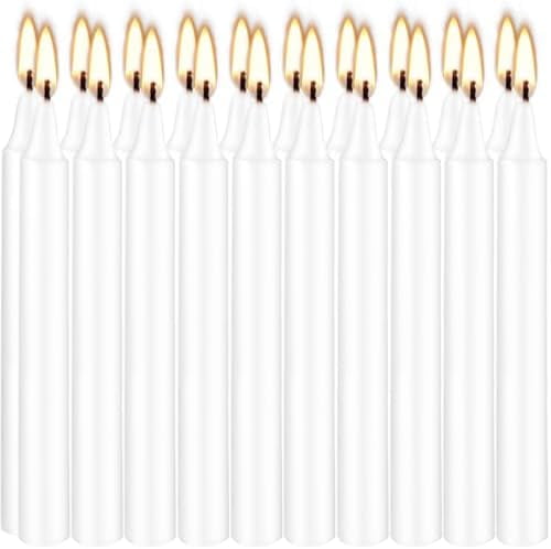 Set of 20 White Spell & Chime – Premium Mini Taper Candles for Rituals ...