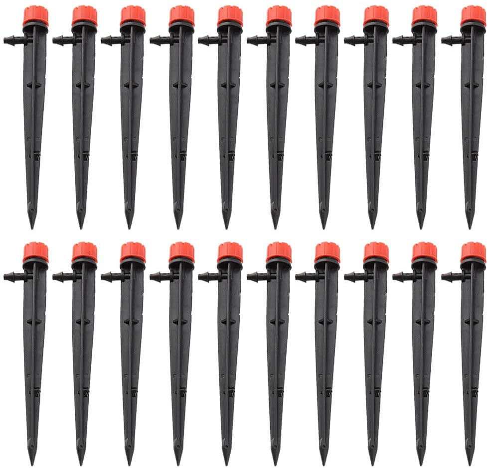 Set of 20 drip emitters, Adjustable 360 Degree drip Irrigation emitter ...