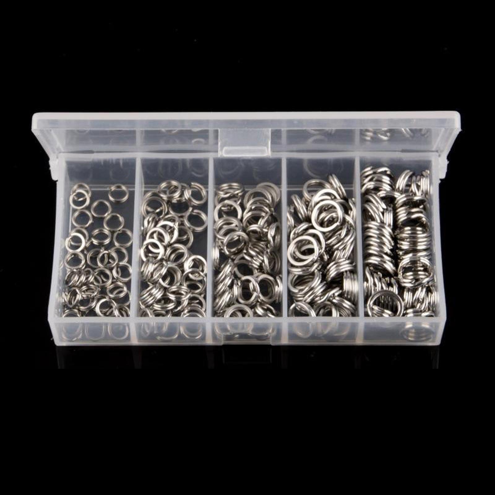 Set of 200 Fishing Split Rings Stainless Steel Connector, for Use to ...