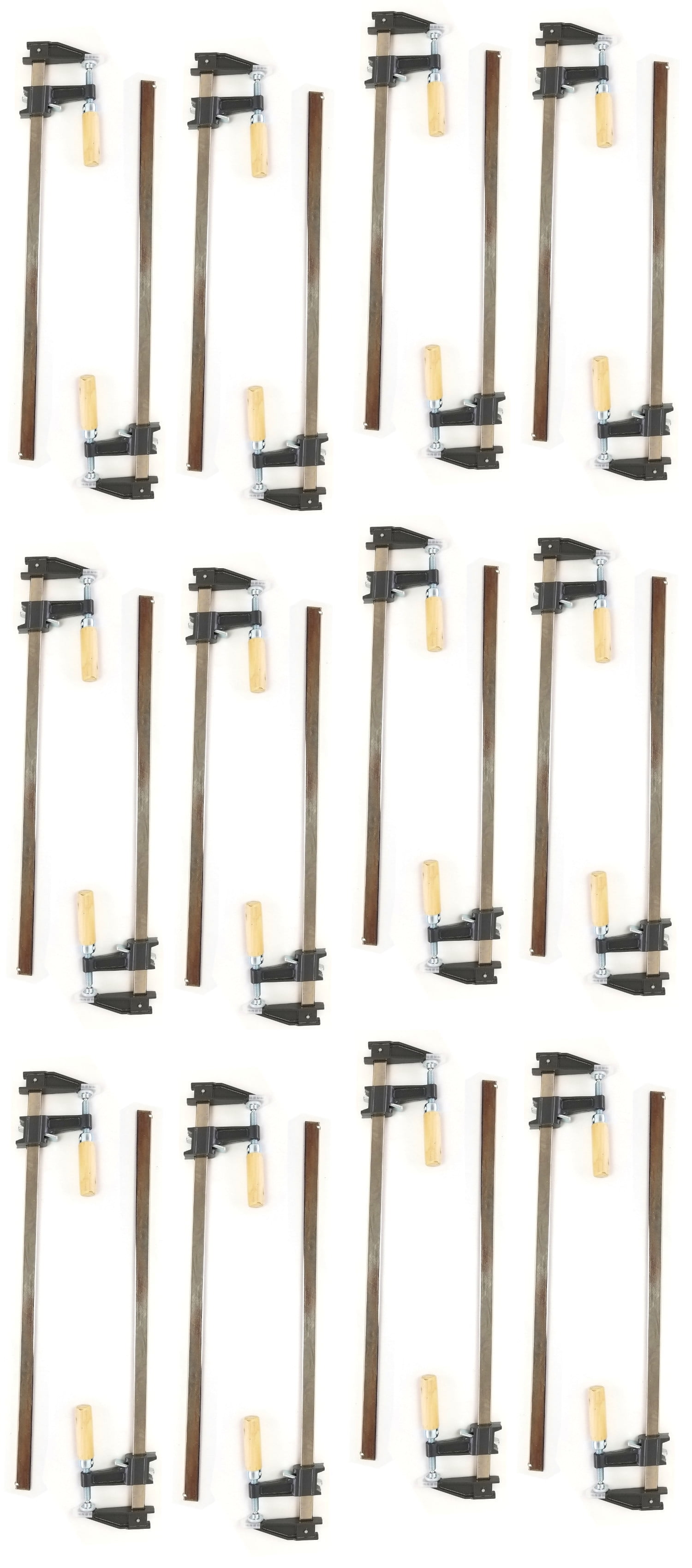 Set of 24 - 24" Steel Bar Clamp with Metal Ratcheting System and Quick ...