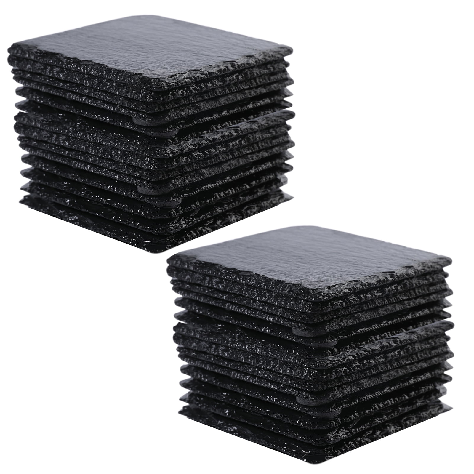 24 Set Black Square Slate Stone Coasters, 4X4 Inch, DIY Laser ...