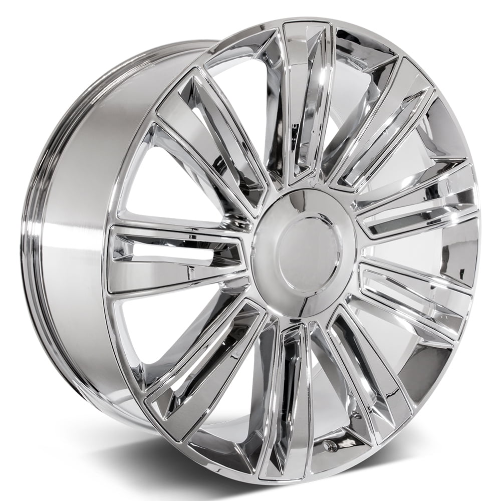 Set of 24" Chrome W/Chrome Inserts Diamond Style Wheels for Cadillac ...