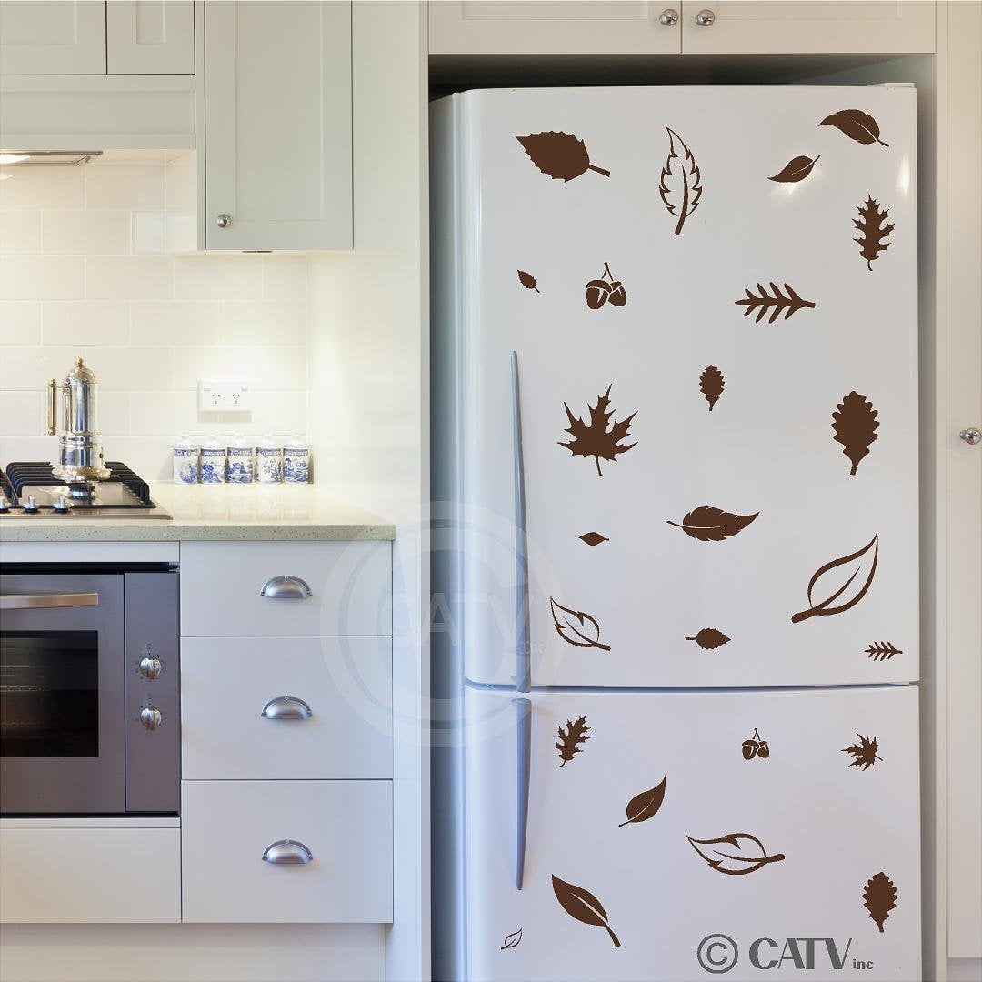 Set of 24 Fall Leaves Wall Saying Vinyl Lettering Wall Decal Sticker ...