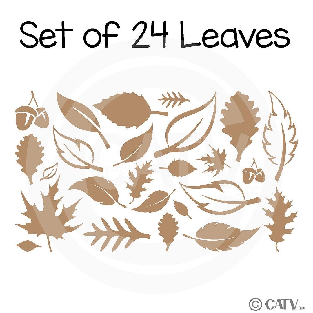 Set of 24 Fall Leaves Wall Saying Vinyl Lettering Wall Decal Sticker ...