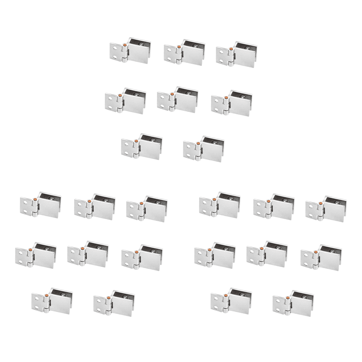 Set of 24 Glass Door Hinges, 5mm-8mm Adjustable Rectangle Clamp Single ...