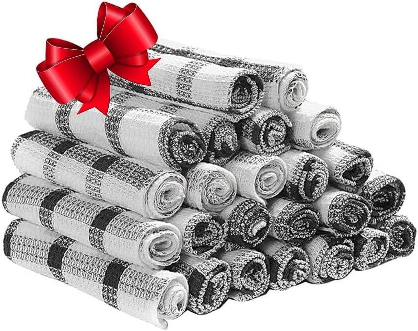 Set of 24 Kitchen Towels Dish Cloths 100% Cotton Super Absorbent Navy ...