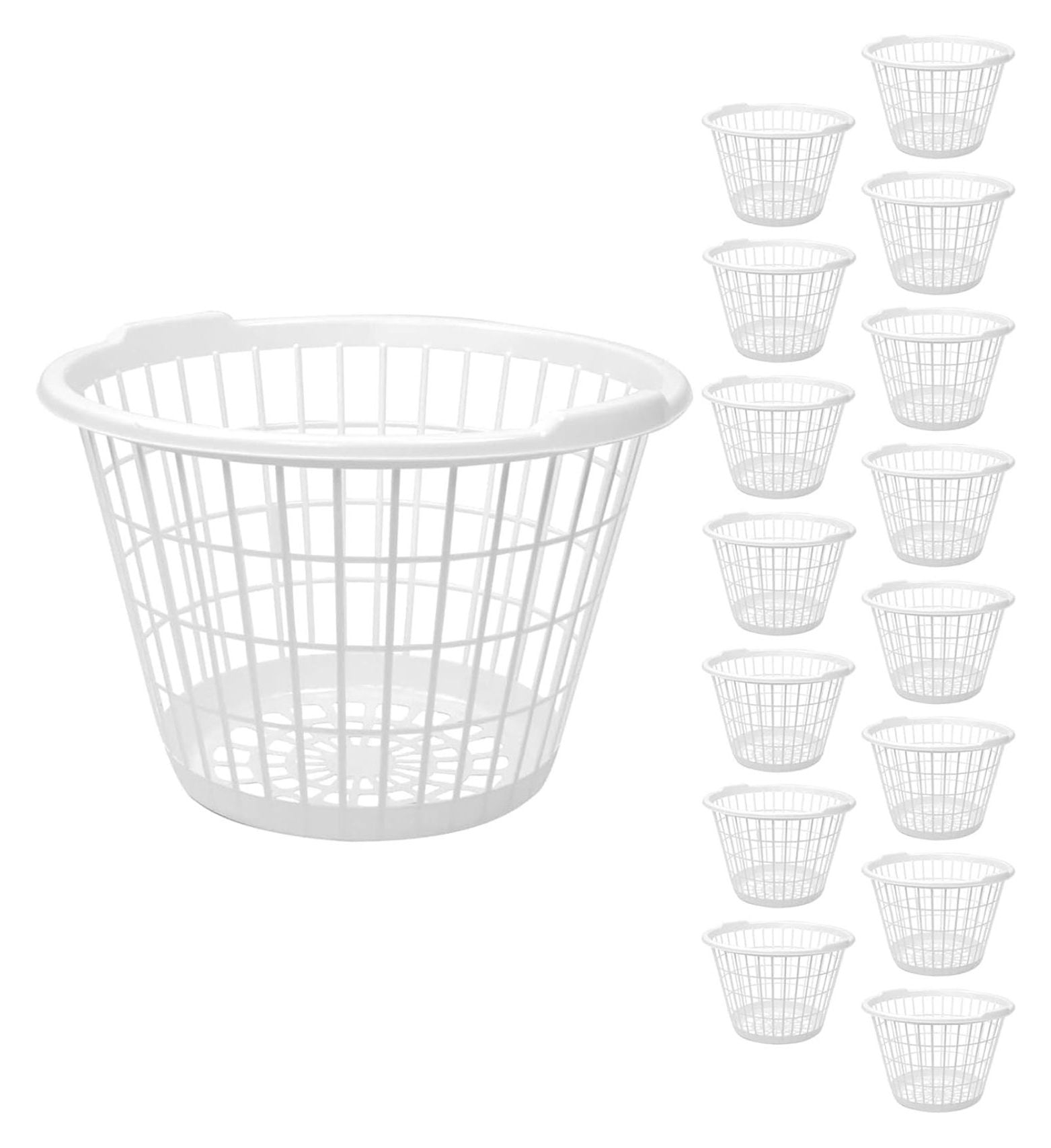 Set of 24 Lightweight Plastic (Many Colors) 1 Bushel Round Laundry ...