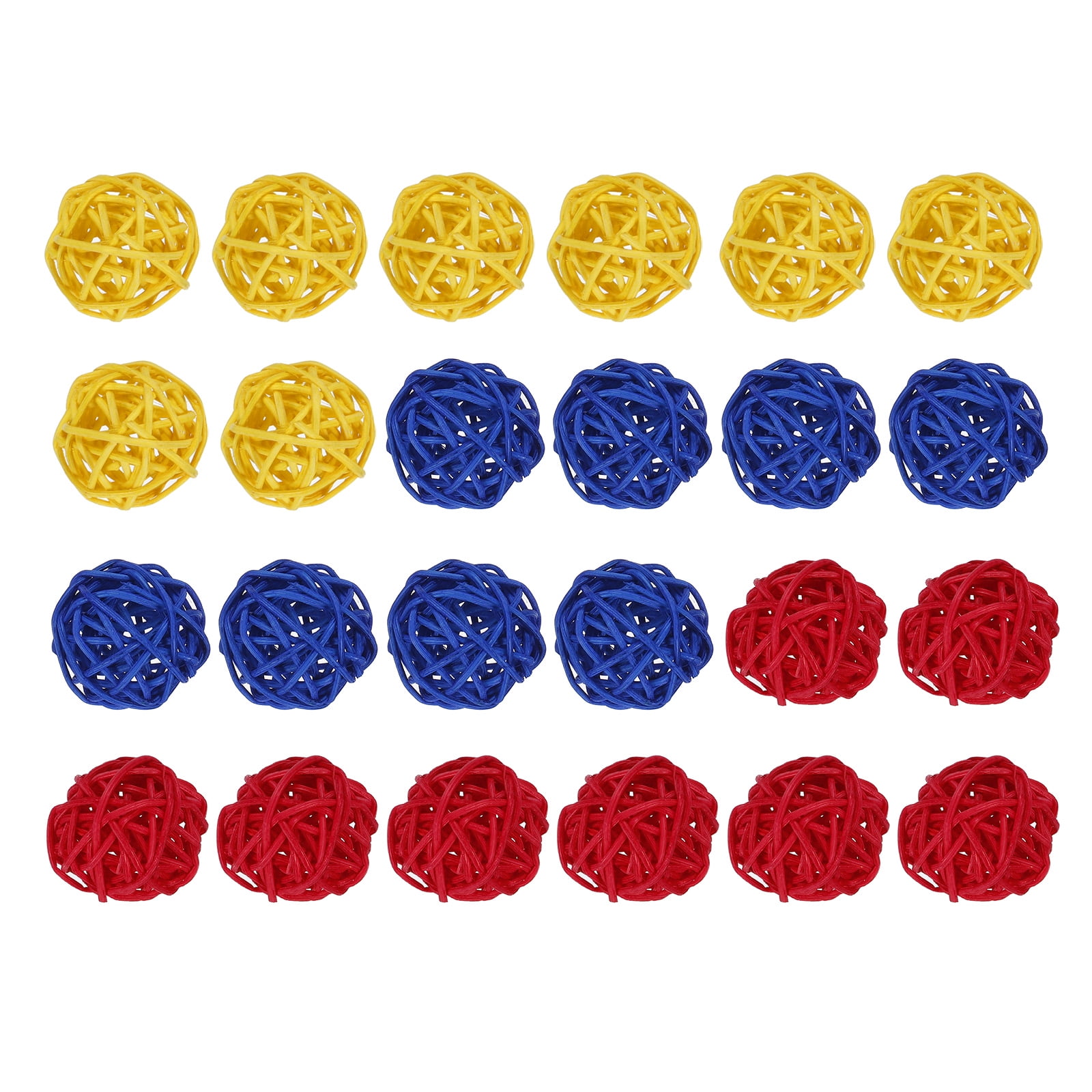 Set of 24 Pcs Wicker Rattan Balls 1.2 Inch Rattan Decorative Balls for ...