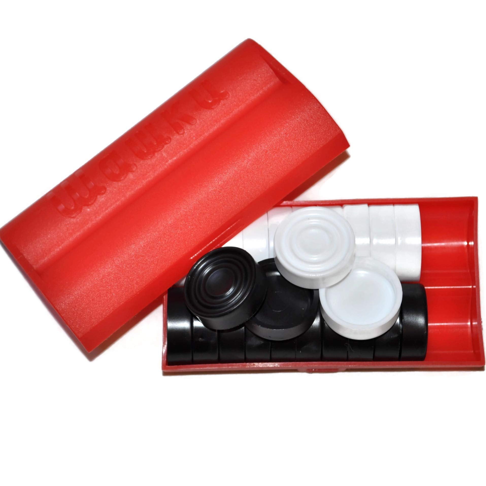 Set of 24 Pieces MMF7 Plastic Checkers Black White Draughts Game ...