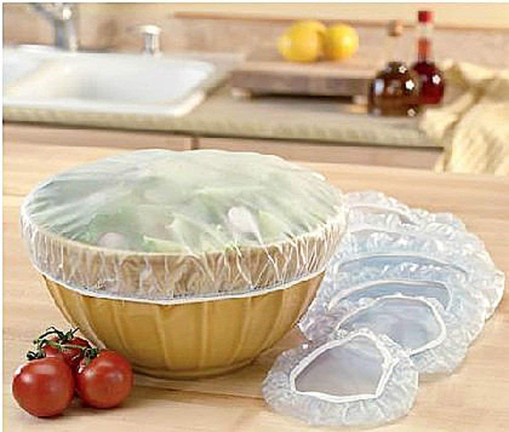 Good Old Values 24 Reusable Elastic Bowl Covers, 3 Sizes, Clear Poly ...
