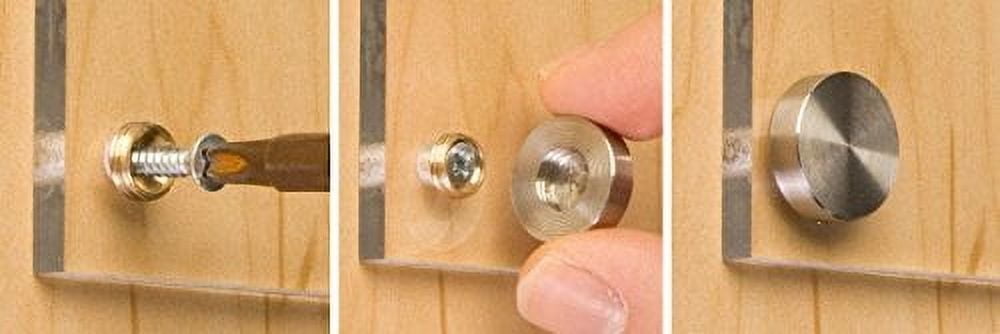 Set of 24 Solid Brass, Stainless Steel Finish, Screw Covers, Used to ...