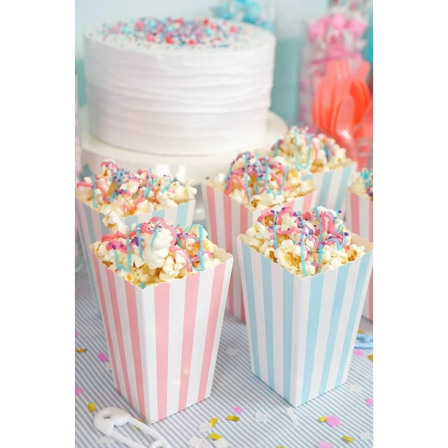 Set of 24 Striped Popcorn Cups for Party Wedding Favor Snacking Bridal ...