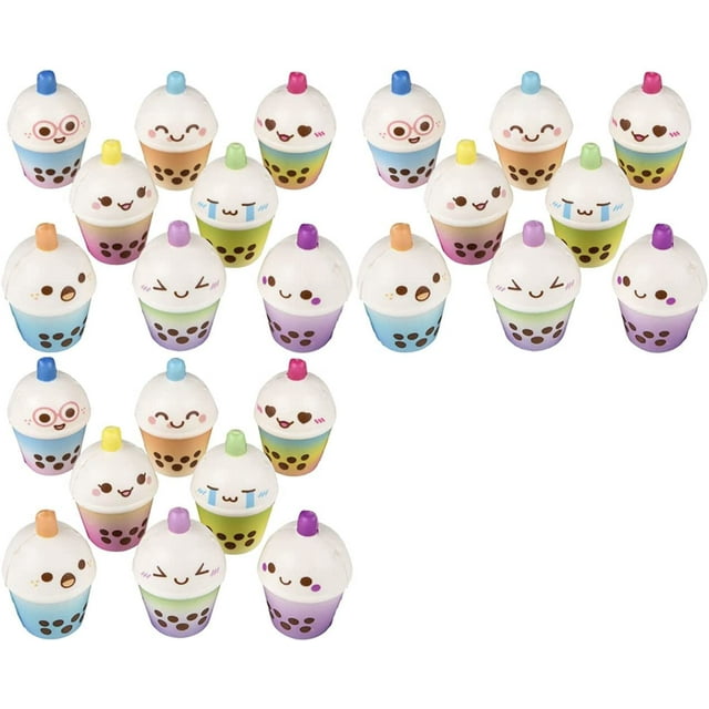Set of 24 Tiny Bubble Tea Drink Slow Rise Squishy Toys - Memory Foam ...