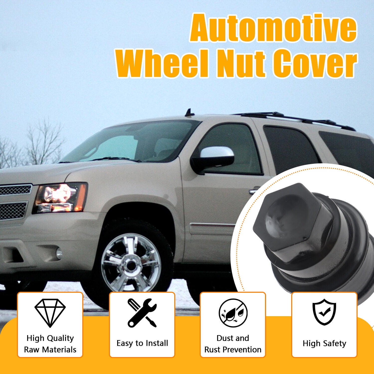 Set of 24 Vehicle Wheel Screw Protection Cap M27-2.0 Hex 22mm for ...