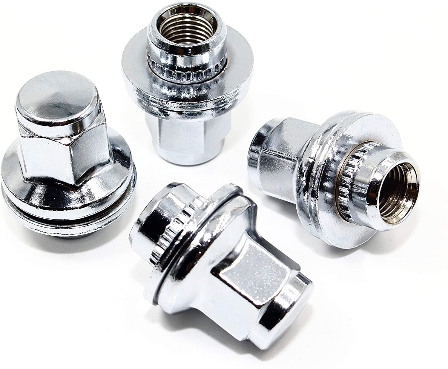 Set of 24 Veritek 14x1.5mm Chrome 1.65" Mag Seat w/ Washer Wheel Lug ...