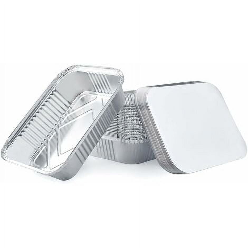 Set of 25 Disposable Aluminum Trays with Lid for Transporting Food - Freezing - Barbecue ...