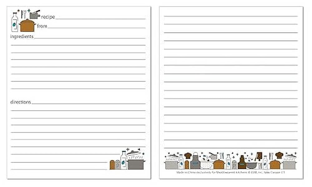 Meadowsweet Kitchens Folding Recipe Cards Set, 3x5 Inch, 25 Blank Cards ...
