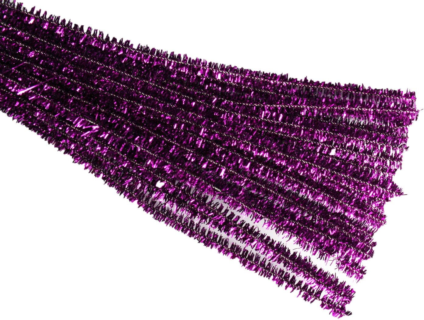 Set of 25 Metallic Tinsel Pipe Cleaners for Kids Crafts, Embellishing ...