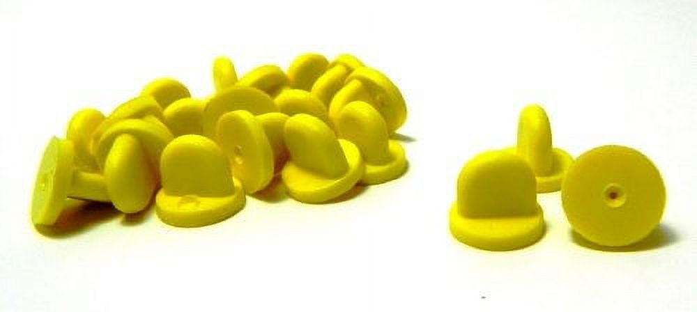 Set of 25 Yellow Comfort Fit Butterfly Clutch Rubber Lapel Hat Pin ...