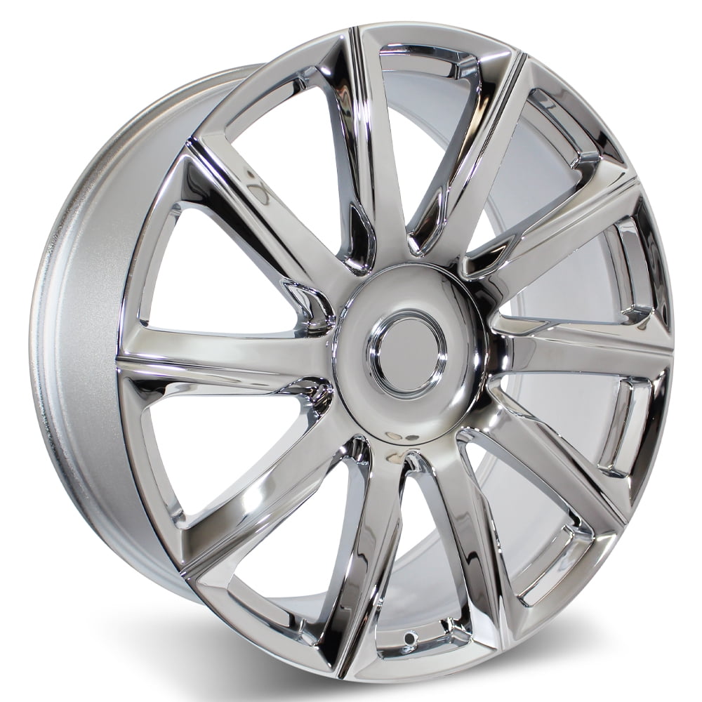 Set of 26" Chrome 2021 Flow Forged Platinum Style Wheels for Cadillac ...