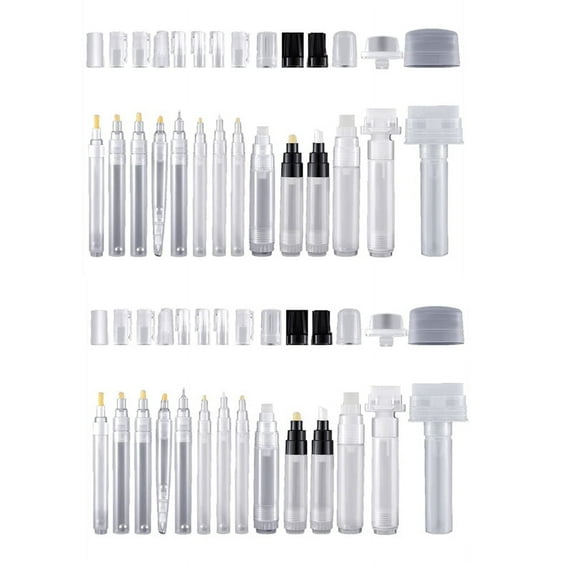 Set of 28 Fillable Blank Paint Touch Up Pen Markers Refillable Paint ...