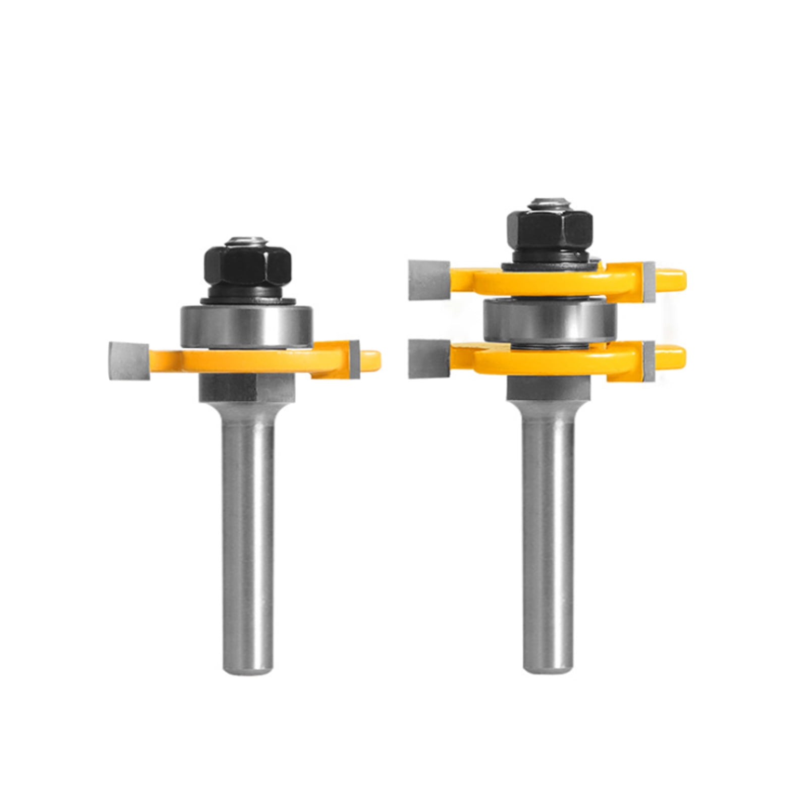 Set of 2PCS Shank Milling Cutter Router Bits Set T-slot Wood Cutters ...