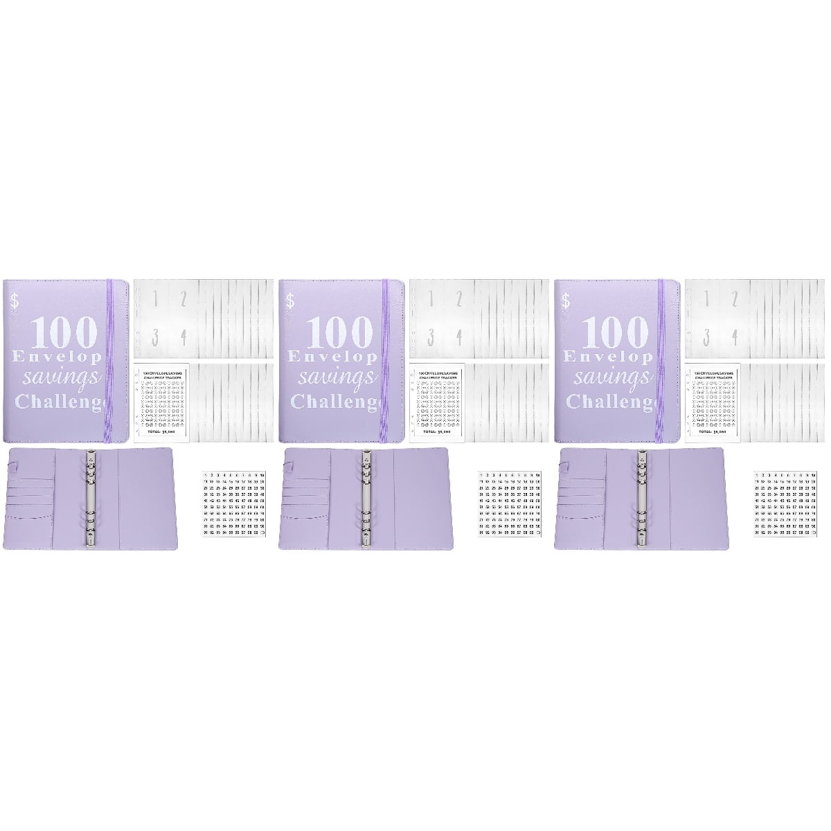 Set of 3 100 Envelope Savings Challenge Money Wallets for Save and ...