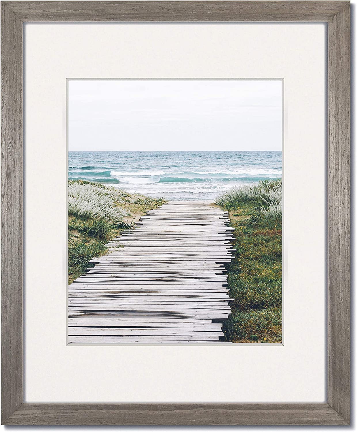 Set of 3-12X16 Light Grey Picture Frames with Clear Glass and Single ...