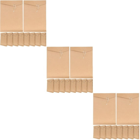 Set of 3 A4 File Envelope Kraft Paper Document over Closure Envelopes ...