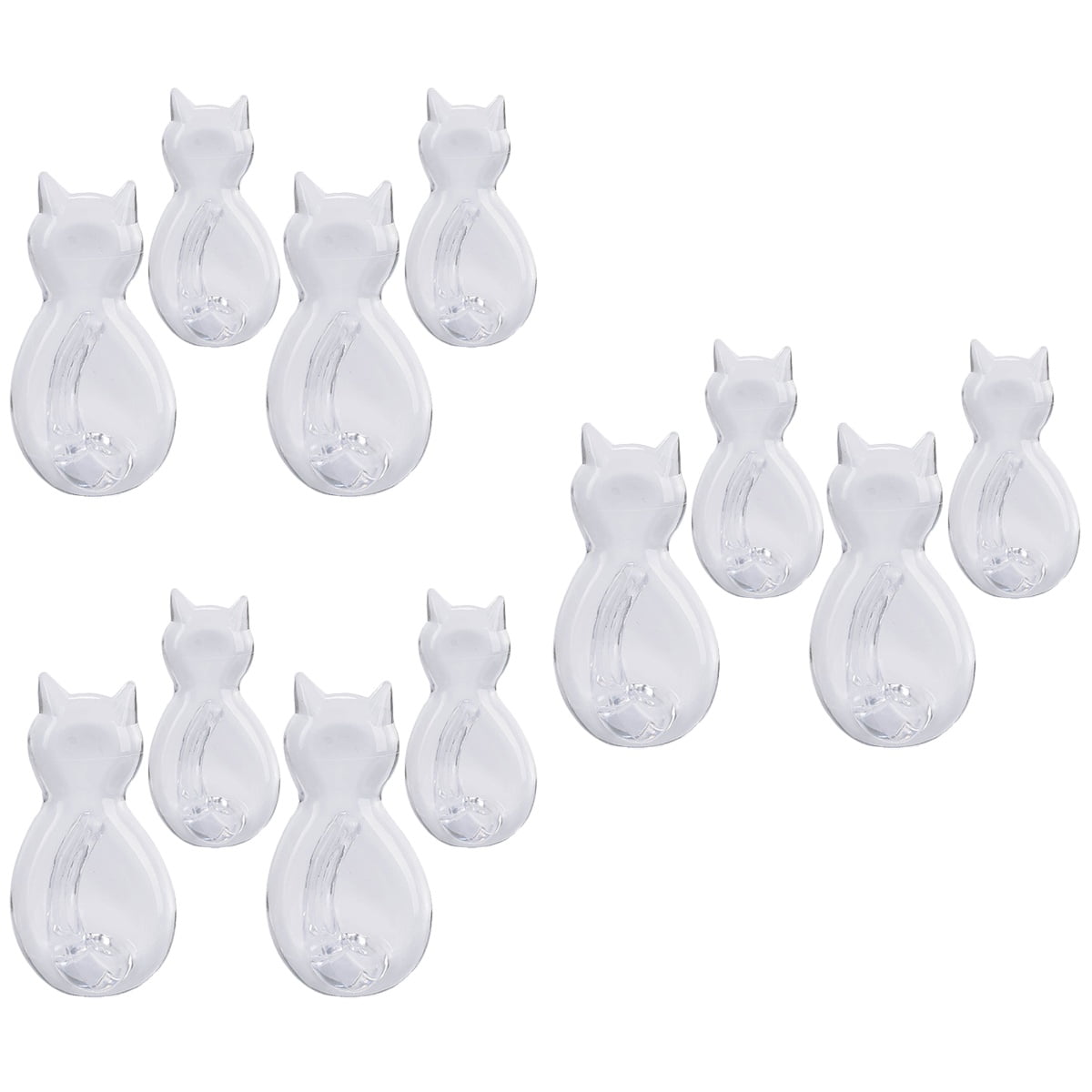 Set of 3 Adhesive Cat Tail Hook Transparent Hooks Modern Home ...