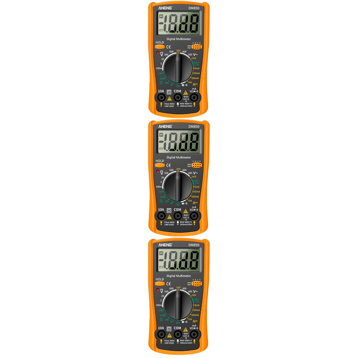 Set of 3 Automotive Oscilloscope Volt Meter Leads Digital Multimeter ...