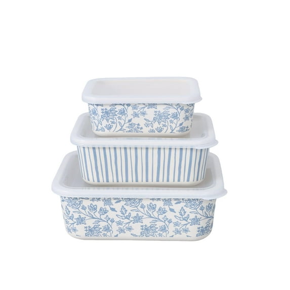 Set of 3 Bamboo Fiber Storage Container with Lids Rectangle - Walmart.com