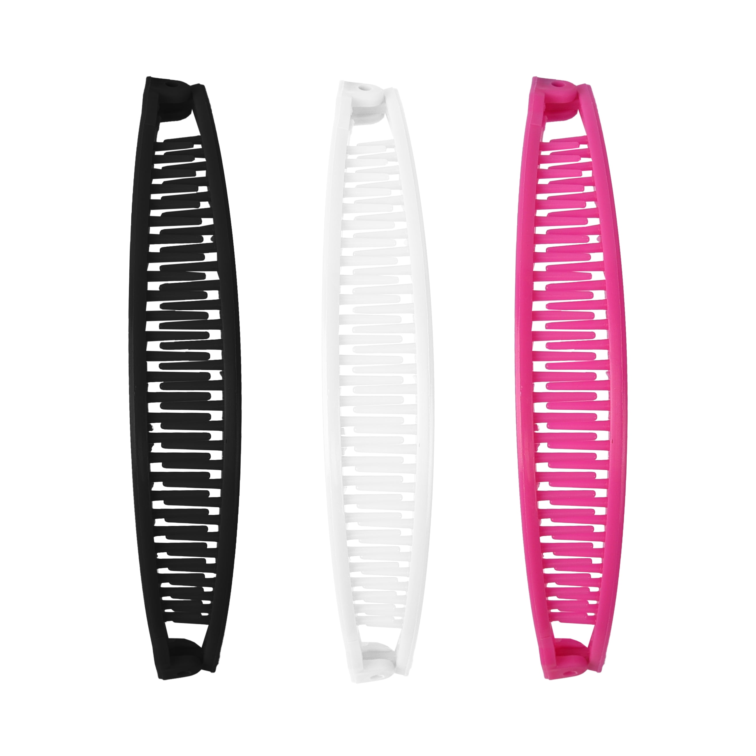 Motique Accessories Set of 3 Banana Clips, Hair Combs with Teeth ...