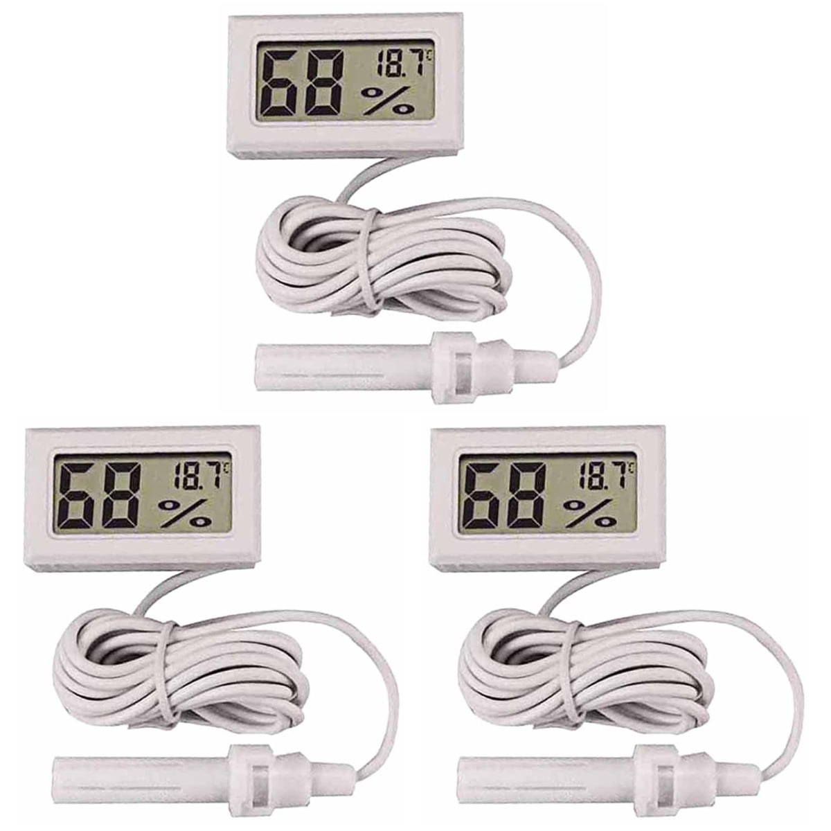Set of 3 Battery Operated Thermometer Humidor - Walmart.com