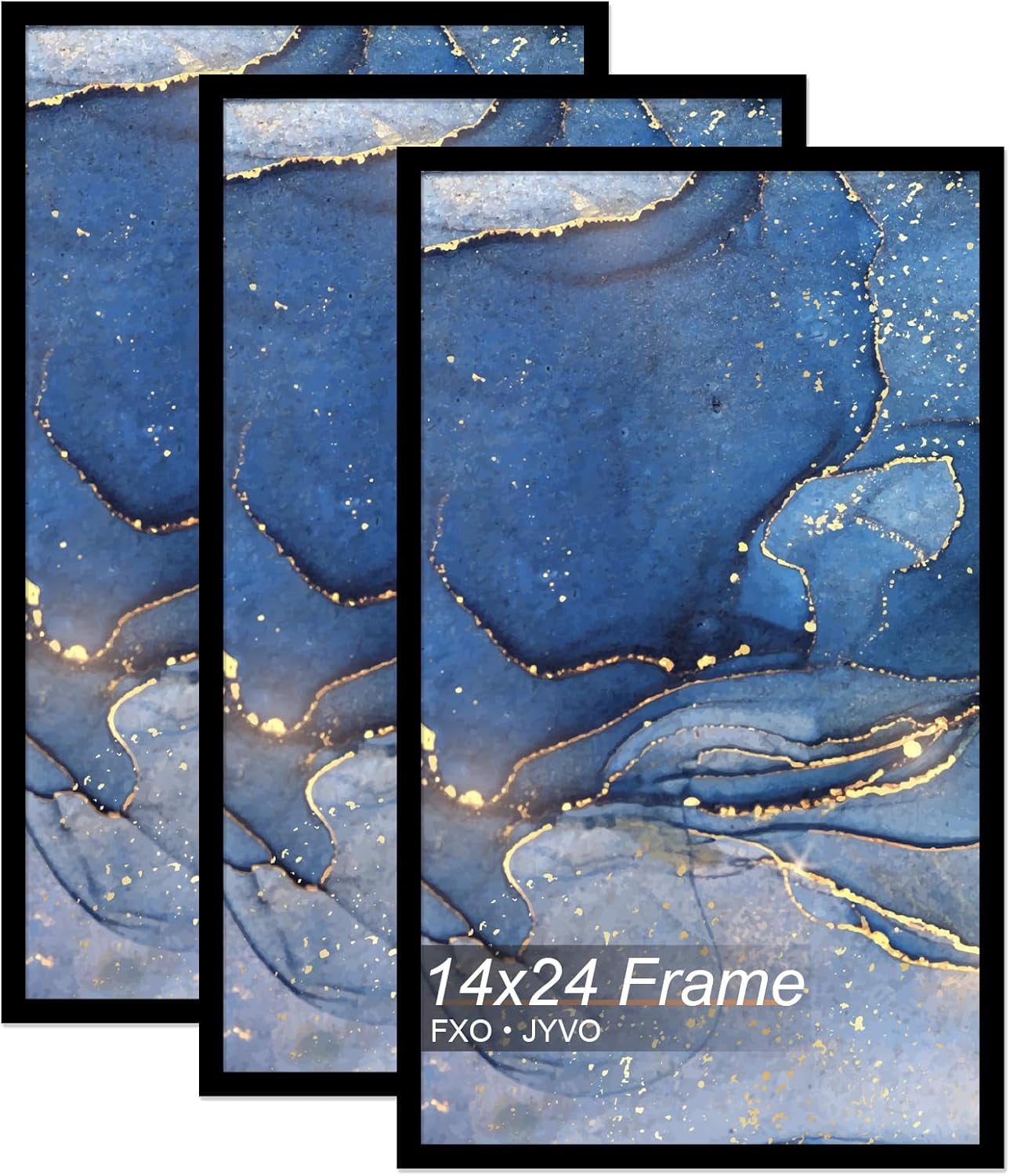 Set of 3 Black Poster Frames for 14 X 24 Inch Pictures, Lightweight and ...