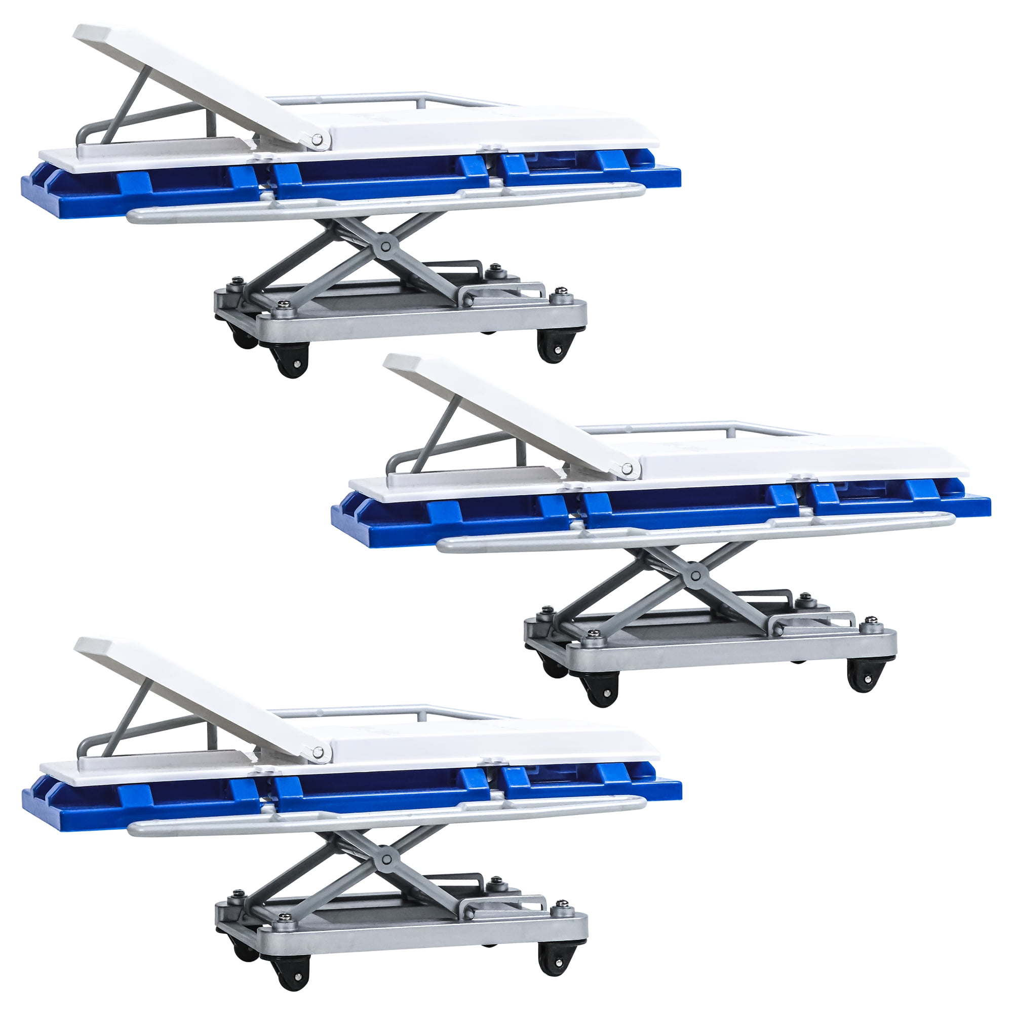 Set of 3 Blue and White Deluxe Moving Stretchers for WWE Wrestling ...
