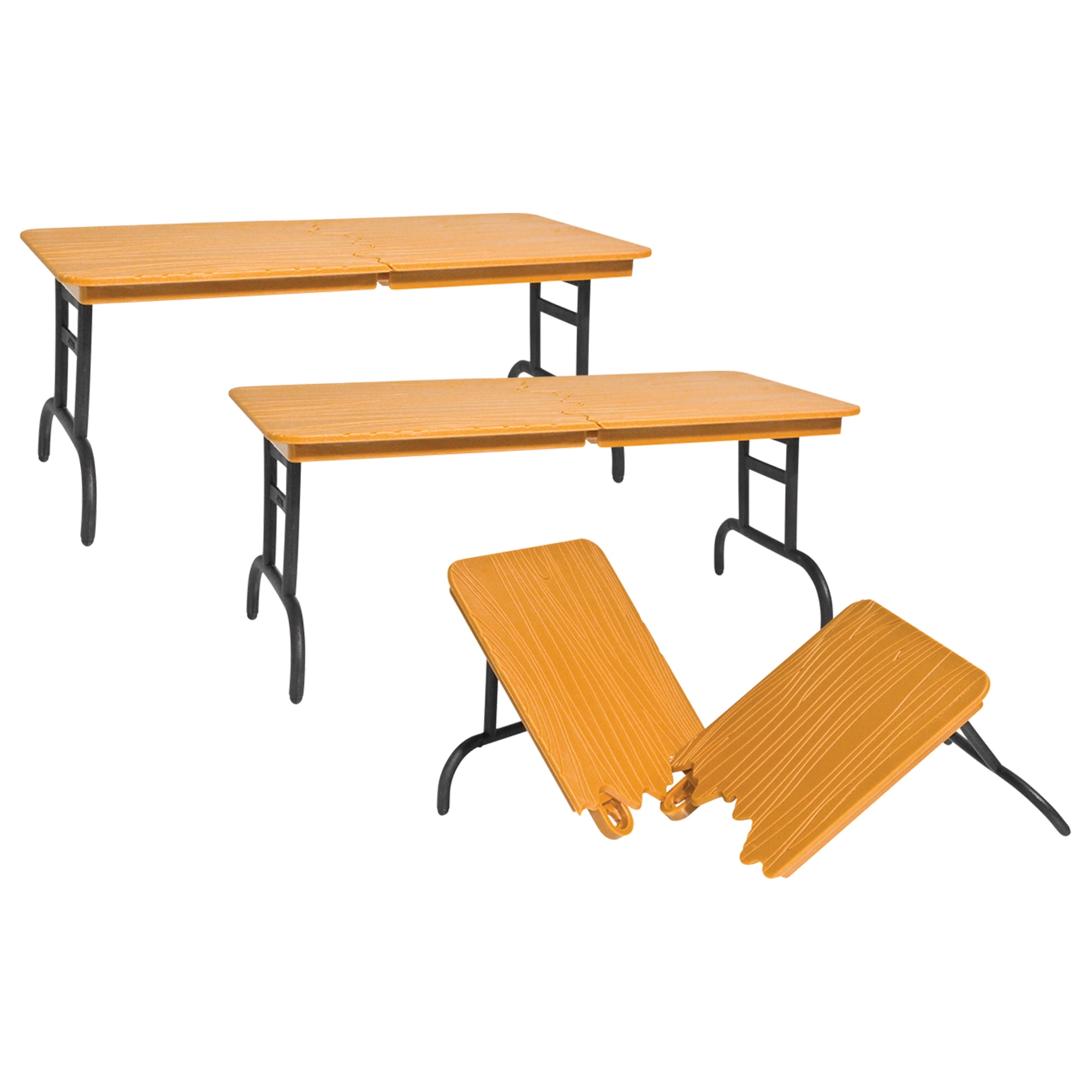 Set of 3 Brown Breakable Tables for WWE & AEW Wrestling Action Figures ...