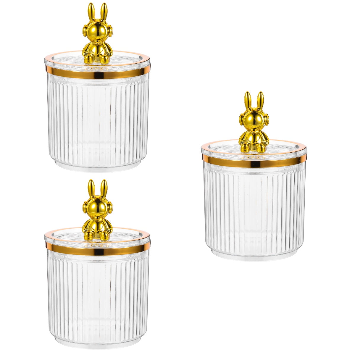 Set of 3 Bunny Jar with Lid Space Storage Tank Baby - Walmart.com