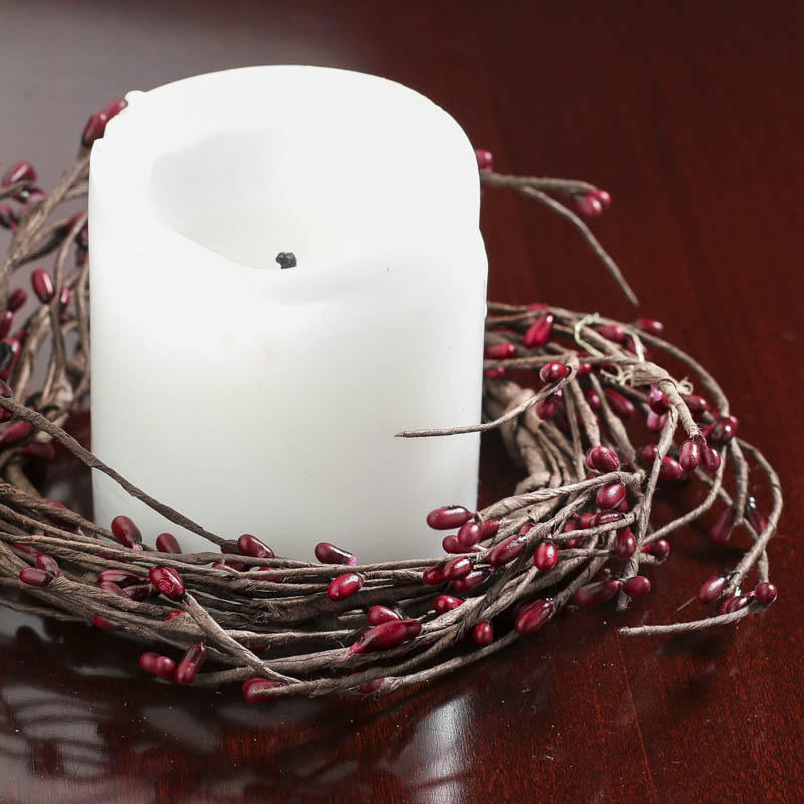 Set of 3 Burgundy Pip Berry Candle Rings by Factory Direct Craft: Add a ...