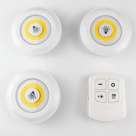 Set of 3, COB remote control induction pat light bedside power supply ...